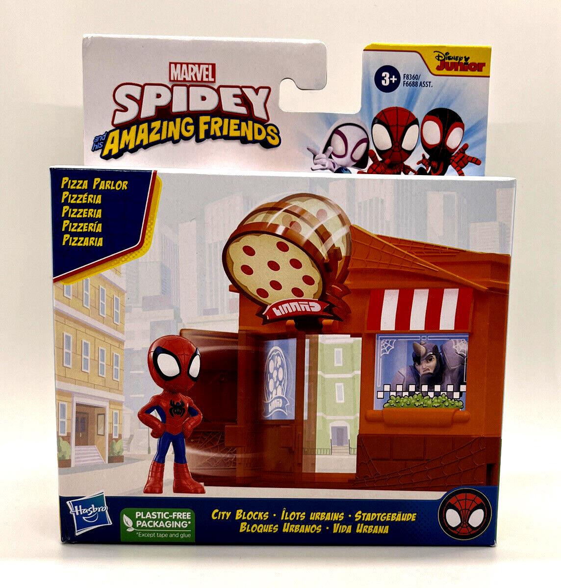 Spidey and His Amazing Friends City Blocks Spidey Pizza Parlor Playset